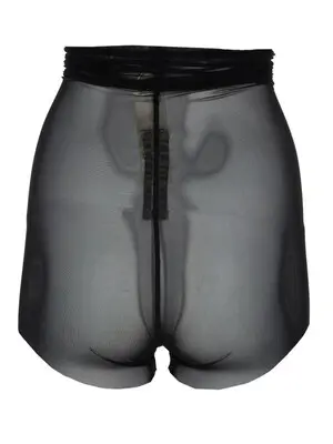 Rick Owens Semi-transparent High-waisted Shorts - Black