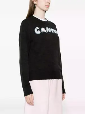 GANNI Appliqué Crew Neck Knitwear