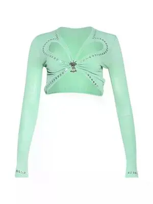 Rabanne Embellished Cut-out Crop Top