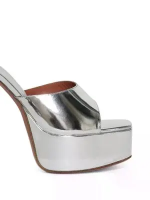 Amina Muaddi Dalida Plateau Sandals - Silver