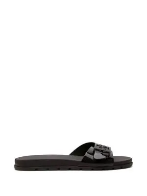 Tory Burch Logo-buckle Slides - Brown