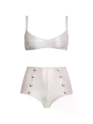 Lisa Marie Fernandez Button-detail Bikini - Silver