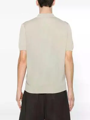 Canali Ribbed Piping Polo Shirt - Neutrals