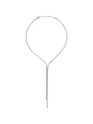 John Hardy Diamond Studded Lariat Necklace - Silver