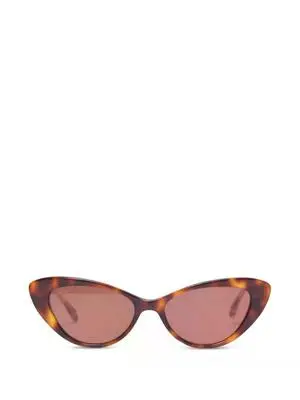 Maje Cat-eye Frame Sunglasses With Gold Detail - Brown