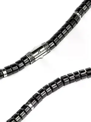 John Hardy Heishi Sterling Silver And Onyx Necklace - Black