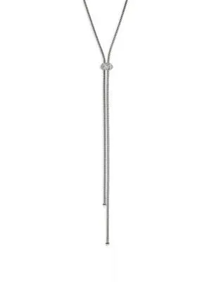 John Hardy Diamond And Sterling Lariat Necklace - Silver