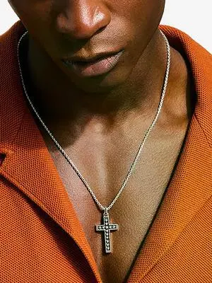 John Hardy Nailhead Cross Pendant Necklace - Silver