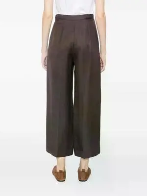 Marella Pressed-crease Trousers - Brown