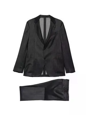 LARDINI Flower-pin Suit - Black