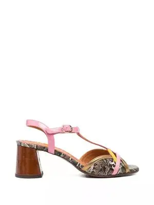 Chie Mihara Ryejo T-strap Snakeskin Sandals - Brown