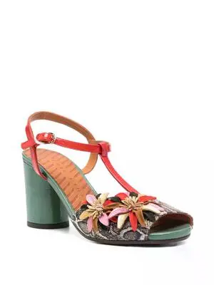 Chie Mihara Uliva Floral Snake-effect Leather Sandals