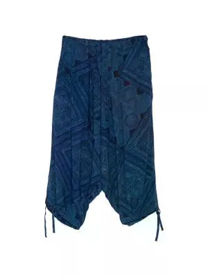 Yohji Yamamoto Tie-fastening Trousers - Blue