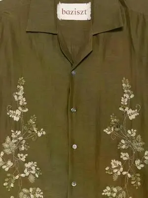 BAZISZT Floral-embroidered Shirt