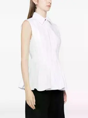 Sportmax Pleated Sleeveless Shirt - White