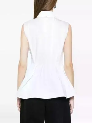 Sportmax Pleated Sleeveless Shirt - White