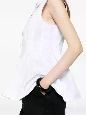 Sportmax Pleated Sleeveless Shirt - White