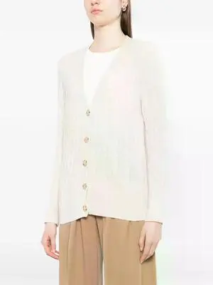 N.peal Cable-knit V-neck Cardigan - Neutrals