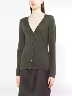 N.peal V-neck Cardigan - Green