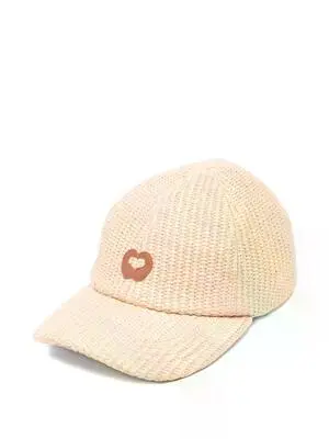 Maje Heart-Motif Textured Cap Neutrals