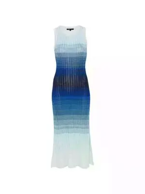 Maje Ombré Striped Ribbed Knit Midi Dress