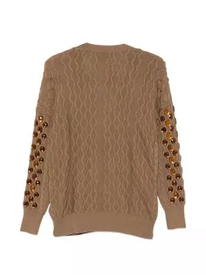 Giuseppe Di Morabito Embellished Cable-knit Cardigan