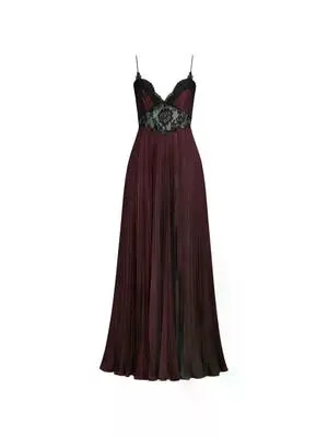 SELF-PORTRAIT Lace Insert Maxi Dress - Red