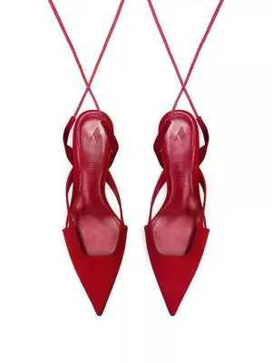 Attico Lace-up Slingback Pumps - Red