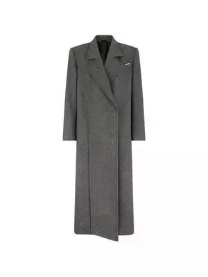 Attico Double-breasted Long Coat - Grey