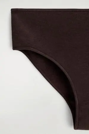 Cos Ribbed Silk Micro Shorts - Brown