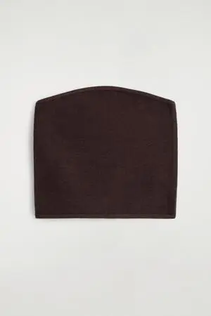 Cos Ribbed Silk-Blend Bandeau Brown