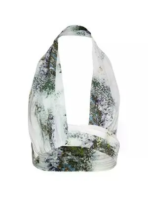 Christopher Esber Absence-print Crop Top