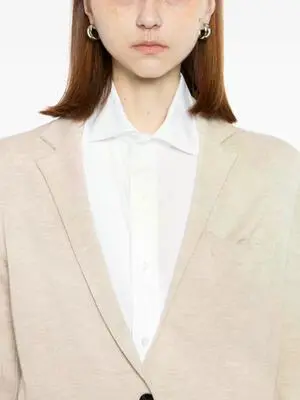 N.peal Notched Lapel Single-breasted Blazer