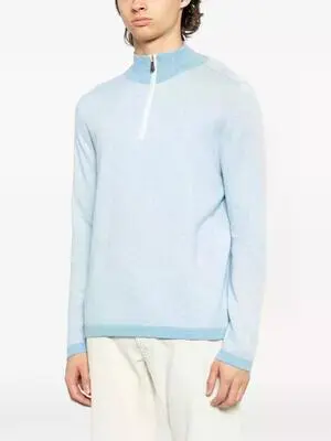 N.peal Salcombe Half Zip Sweater - Blue
