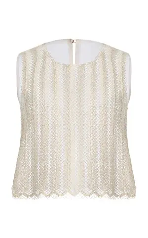 CURATORIA Yunga Crochet-lace Cotton-blend Top - Ivory