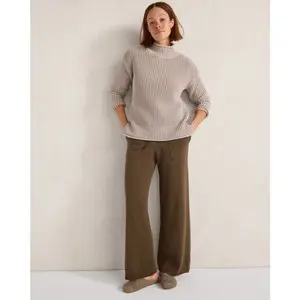 HAVEN WELL WITHIN Organic Cotton Knit Wide Leg Pants - Deep Mocha