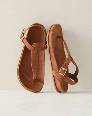 HAVEN WELL WITHIN Suede Thong Sandals - Clove