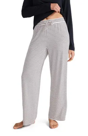 HAVEN WELL WITHIN Calm & Cool Stripe Pajama Pants - White/nightfall