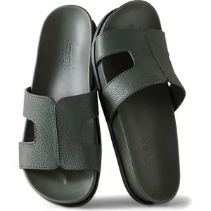 HAVEN WELL WITHIN Leather Cutout Slides - Cypress