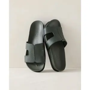 HAVEN WELL WITHIN Leather Cutout Slides - Cypress