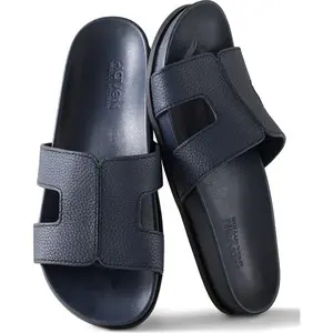 HAVEN WELL WITHIN Leather Cutout Slides - Nightfall