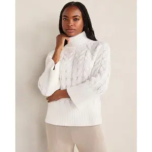 HAVEN WELL WITHIN Organic Cotton Mock Neck Sweater - Ivory