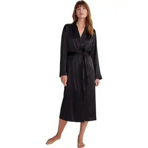 HAVEN WELL WITHIN Washable Silk Robe - Black