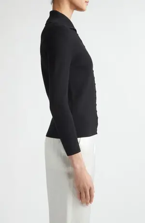 TOTEME Fitted Polo Cardigan - Black