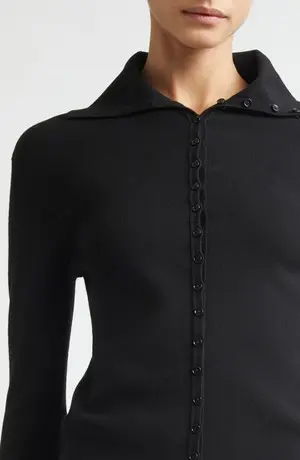 TOTEME Fitted Polo Cardigan - Black