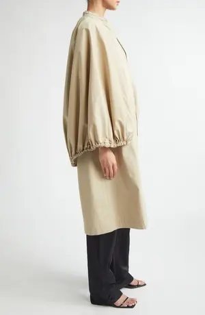 TOTEME Cotton Gabardine Coat With Removable Cape - Beige