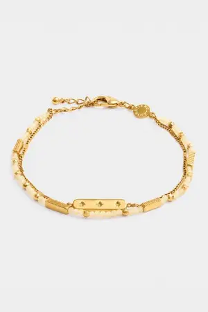 KATIE LOXTON Birthstone Bracelet In 18k Gold Pvd Coating With Yellow Quartz - November