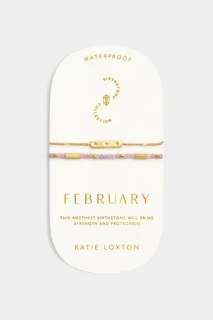 KATIE LOXTON Gold Pvd Coated Birthstone Bracelet With Amethyst - February
