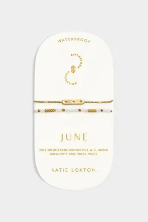 KATIE LOXTON 18k Gold Pvd Coating Birthstone Bracelet - June