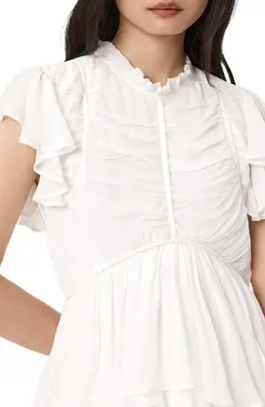 ALLSAINTS Shaela Tiered Ruffle High-low Dress - Optic White